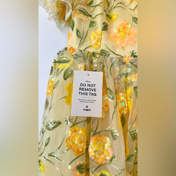 JessaKae | Dresses | Nwt Jessakae Bramble Dress Yellow Sequin Flowers ...